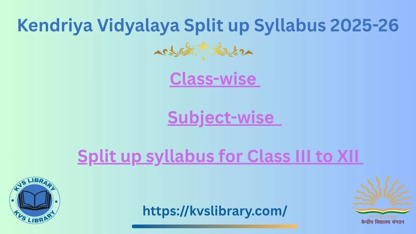 KVS Split up syllabus 2025-26 - KVS Library